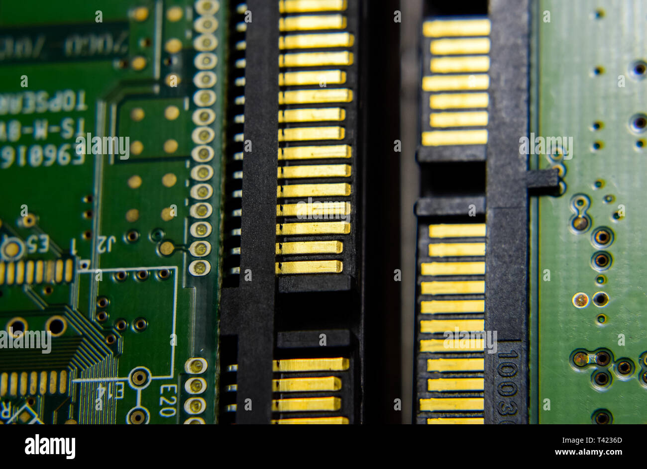 sata hard drive connector Electronic board with electrical components ...