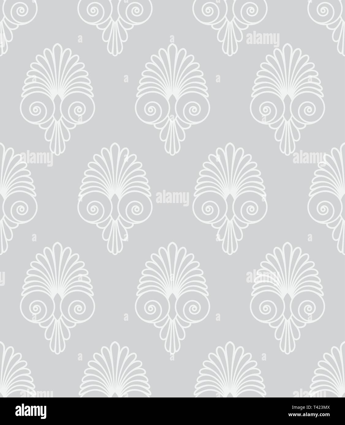 Ancient gray swirl old greek flat seamless ornament pattern, vector and ...