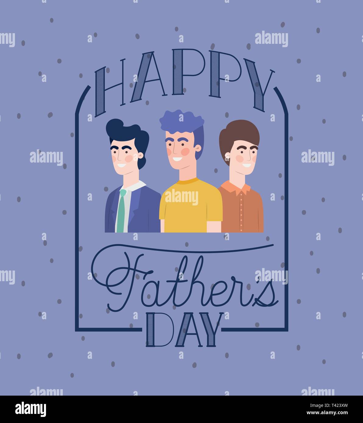 happy fathers day card with dads characters Stock Vector Image & Art ...