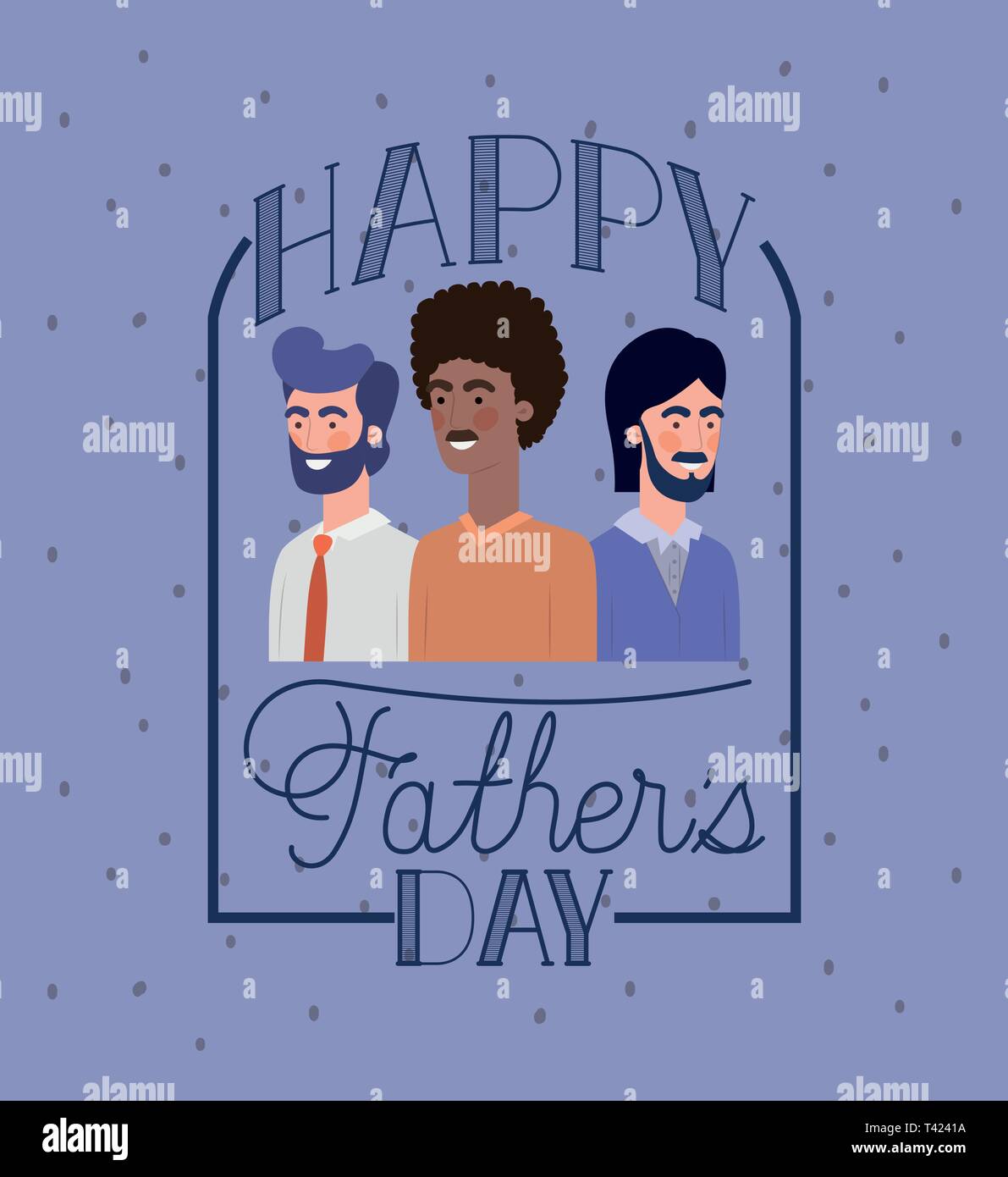 happy fathers day card with dads characters Stock Vector Image & Art ...