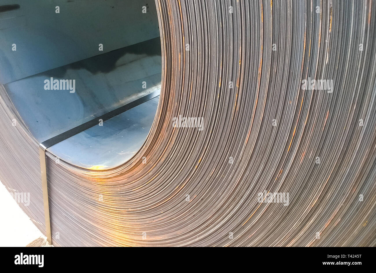 Steel sheets rolled up into rolls. Export Steel. Packing of steel for ...