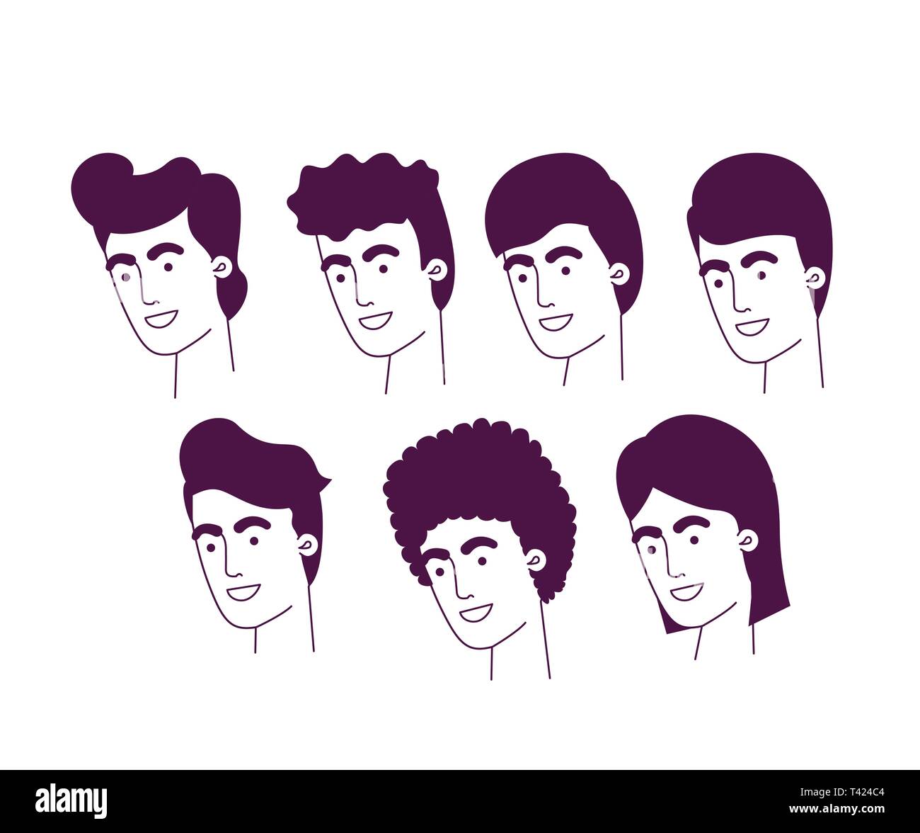group of men heads characters Stock Vector Image & Art - Alamy