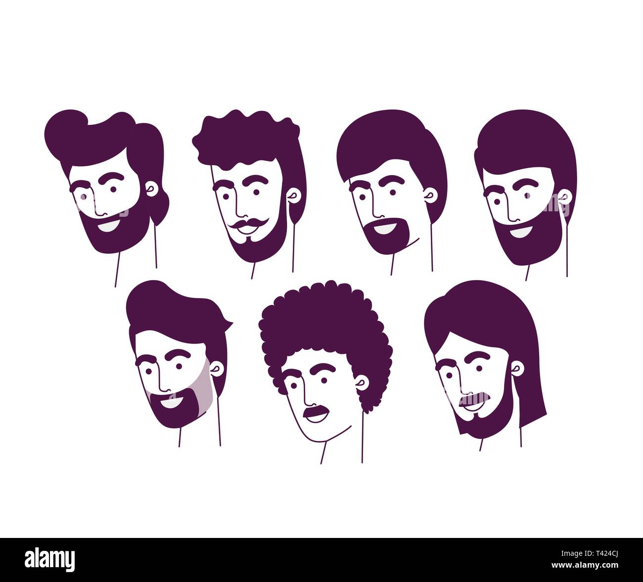 group of men heads characters Stock Vector Image & Art - Alamy