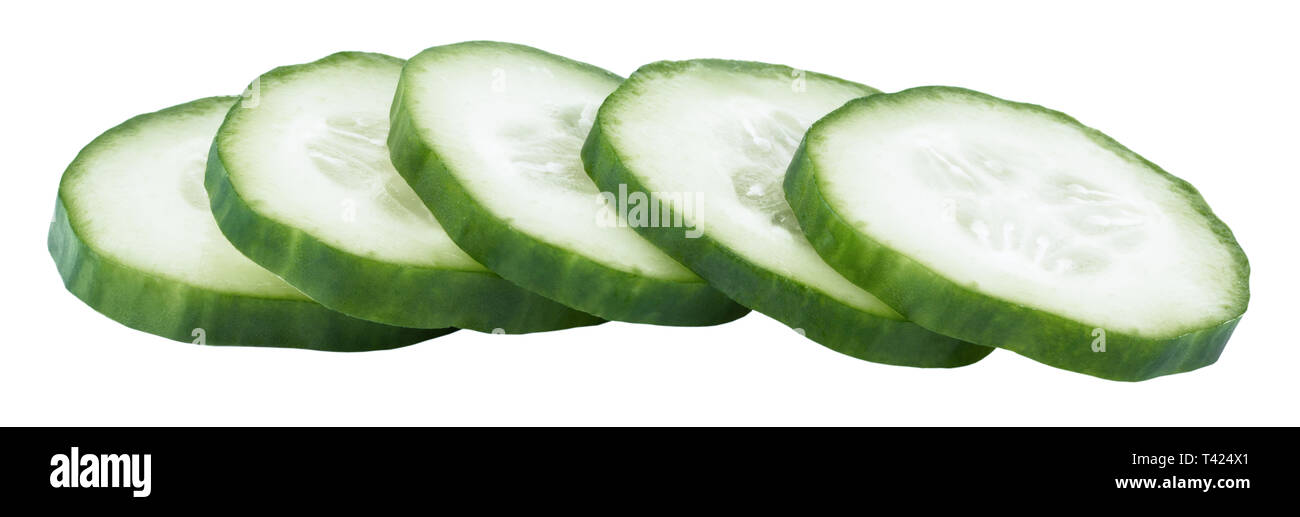 Slice of cucumber isolated on white background Stock Photo - Alamy