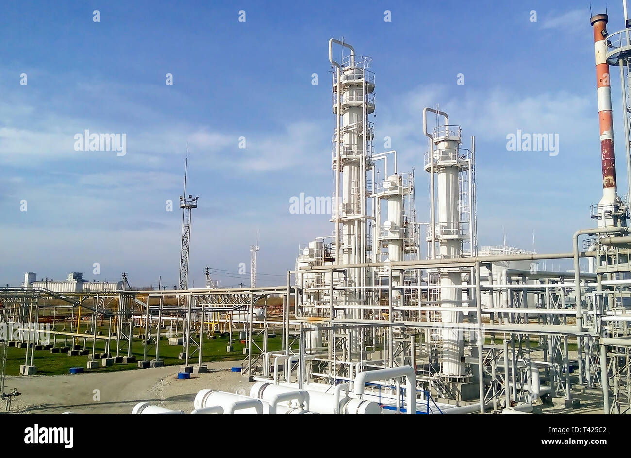 The oil refinery. Equipment for primary oil refining Stock Photo - Alamy