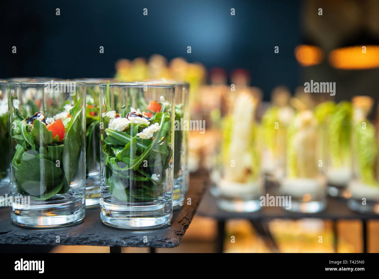 Beautifully decorated catering banquet table hi-res stock photography ...
