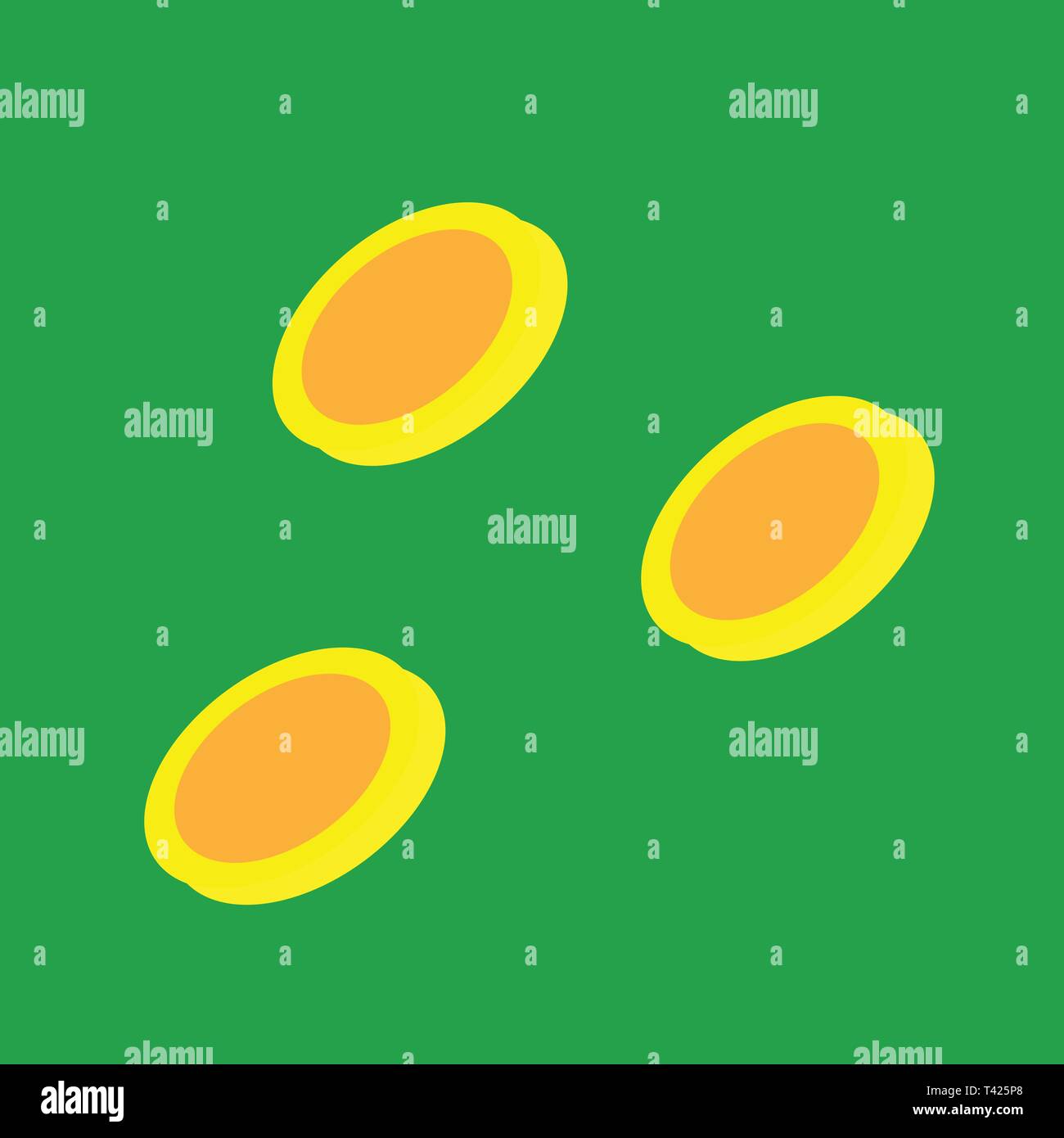 Coins on the green background Stock Vector Image & Art - Alamy