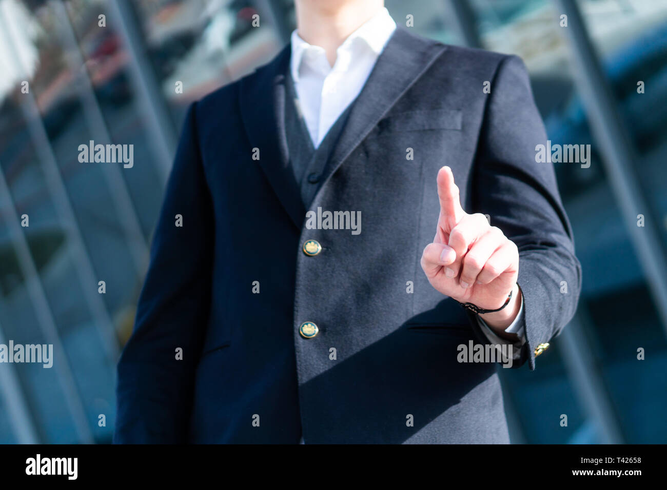 Pushing on a touch screen hi-res stock photography and images - Alamy
