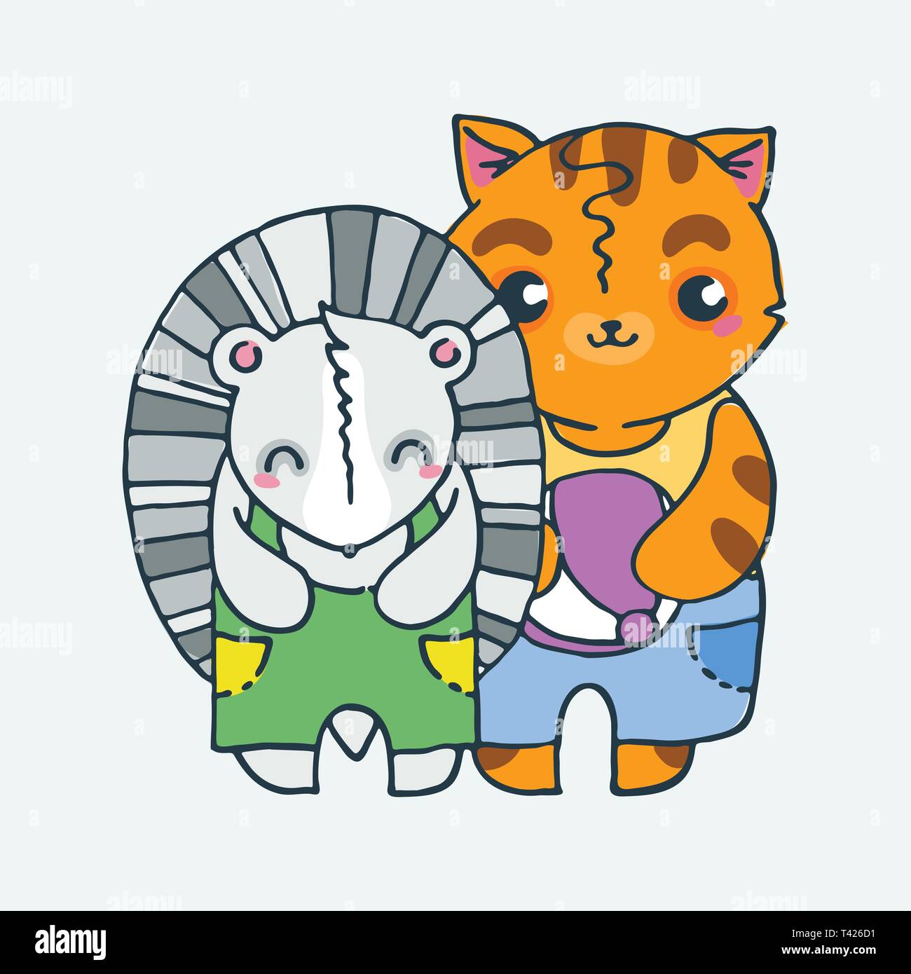 Cute cartoon animals. Vector clip art illustration for children design ...