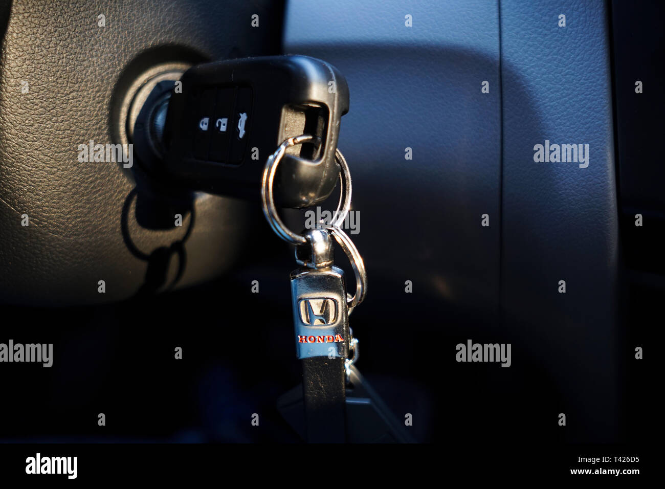 Istanbul, Turkey - August 14, 2017: Key and key chain with Symbol of ...