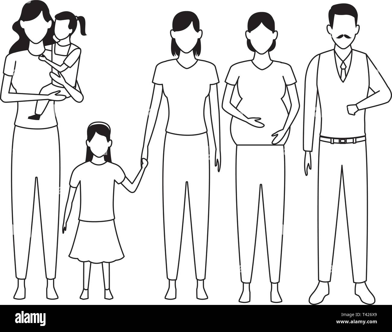 family avatar cartoon character Stock Vector Image & Art - Alamy
