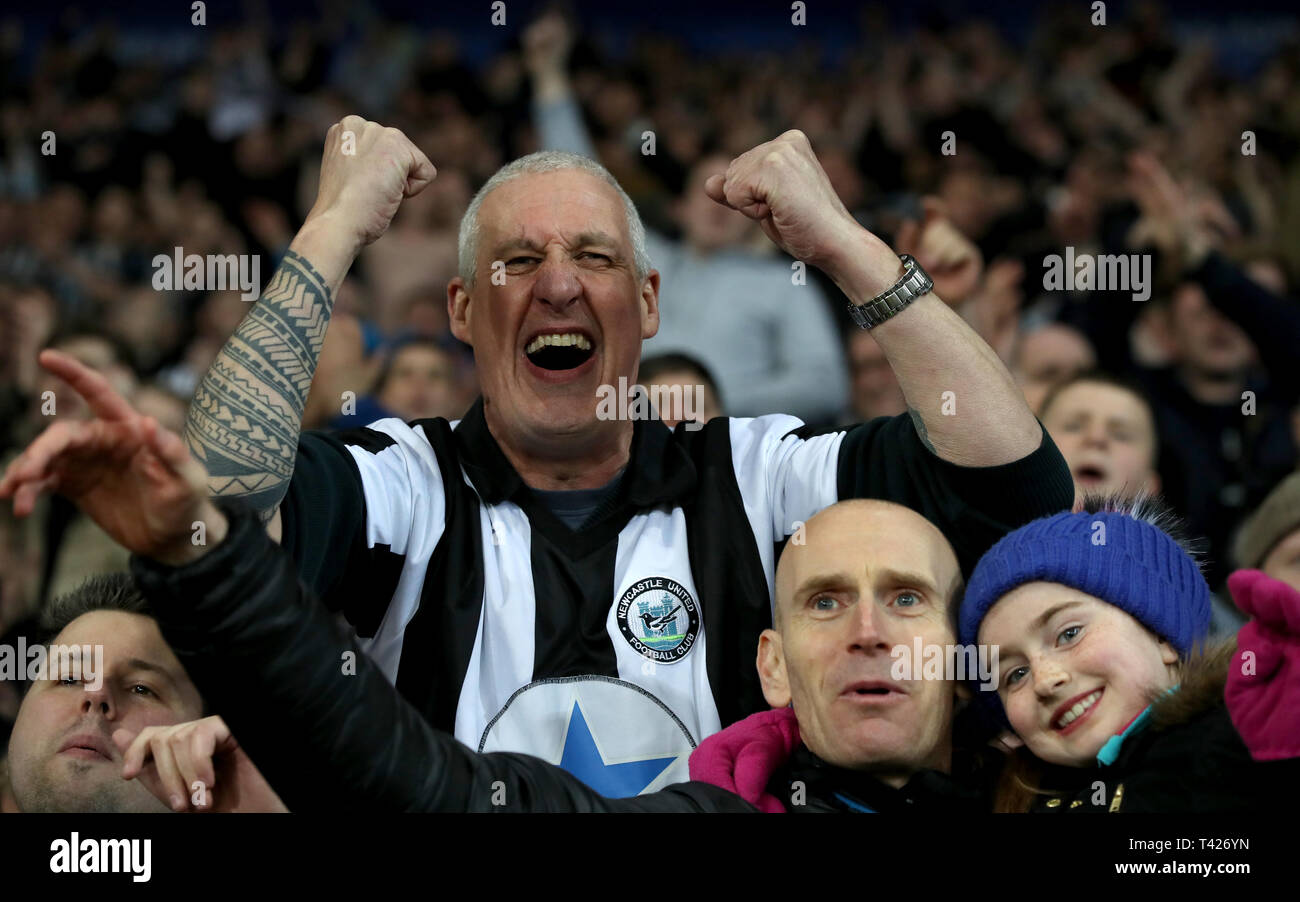 Newcastle United fans celebrate after the Premier League match at The ...