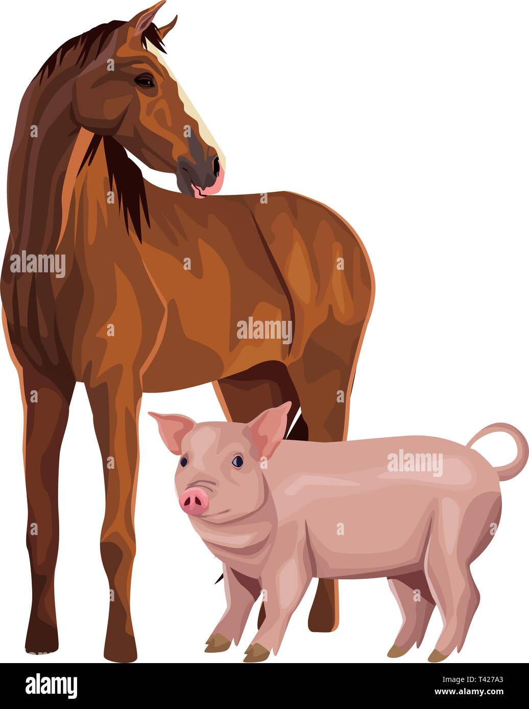horse and pig Stock Vector Image & Art - Alamy