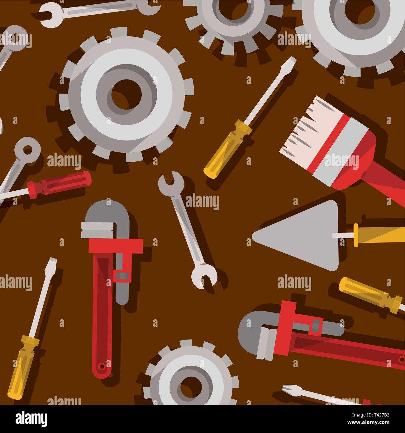 set of tools construction pattern Stock Vector Image & Art - Alamy