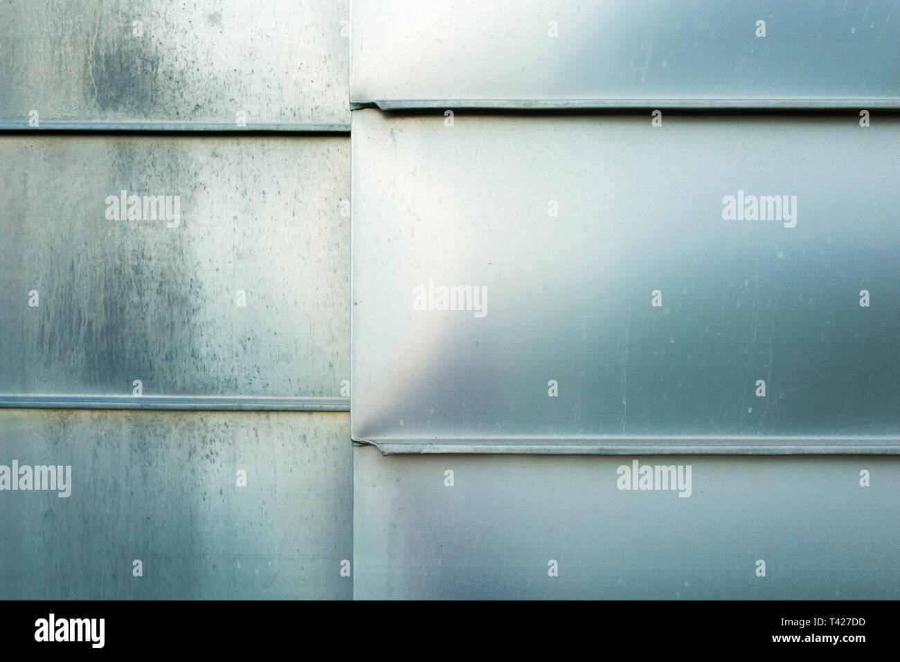 Photo closeup shiny steel aluminum fragment of protective facade ...