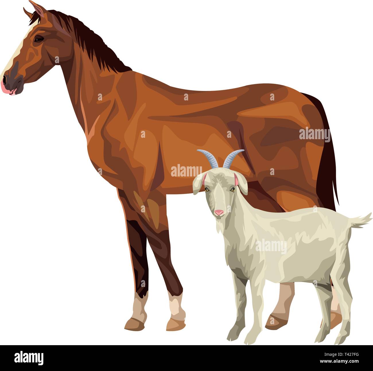 horse and goat Stock Vector Image & Art - Alamy