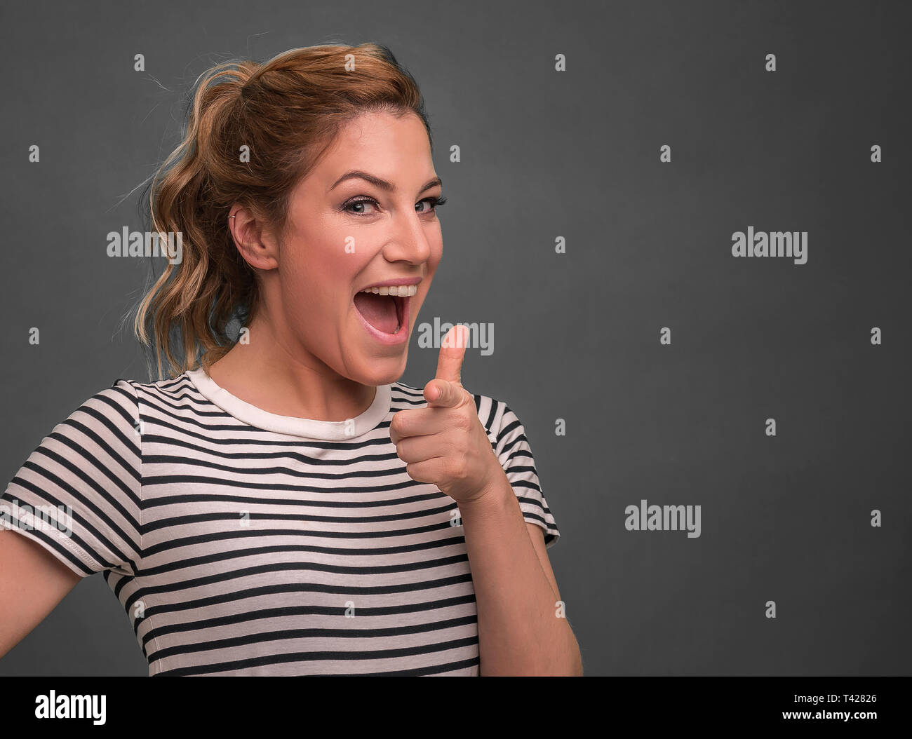 Beautiful blonde girl scream hi-res stock photography and images - Alamy
