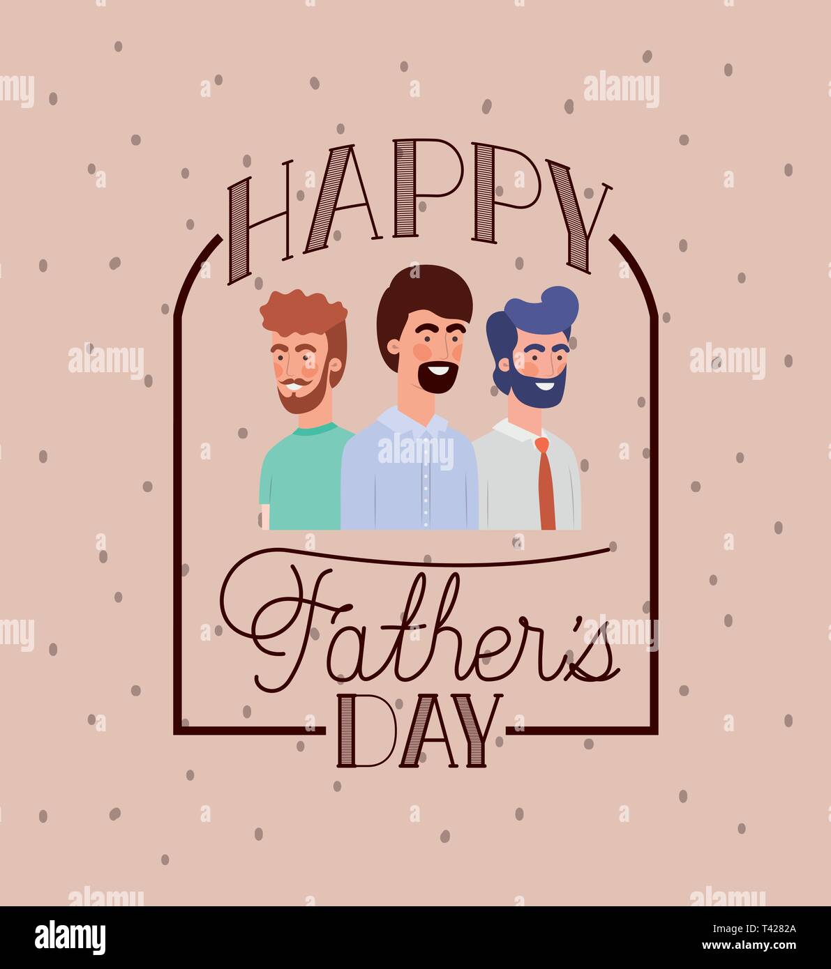 happy fathers day card with dads characters Stock Vector Image & Art ...
