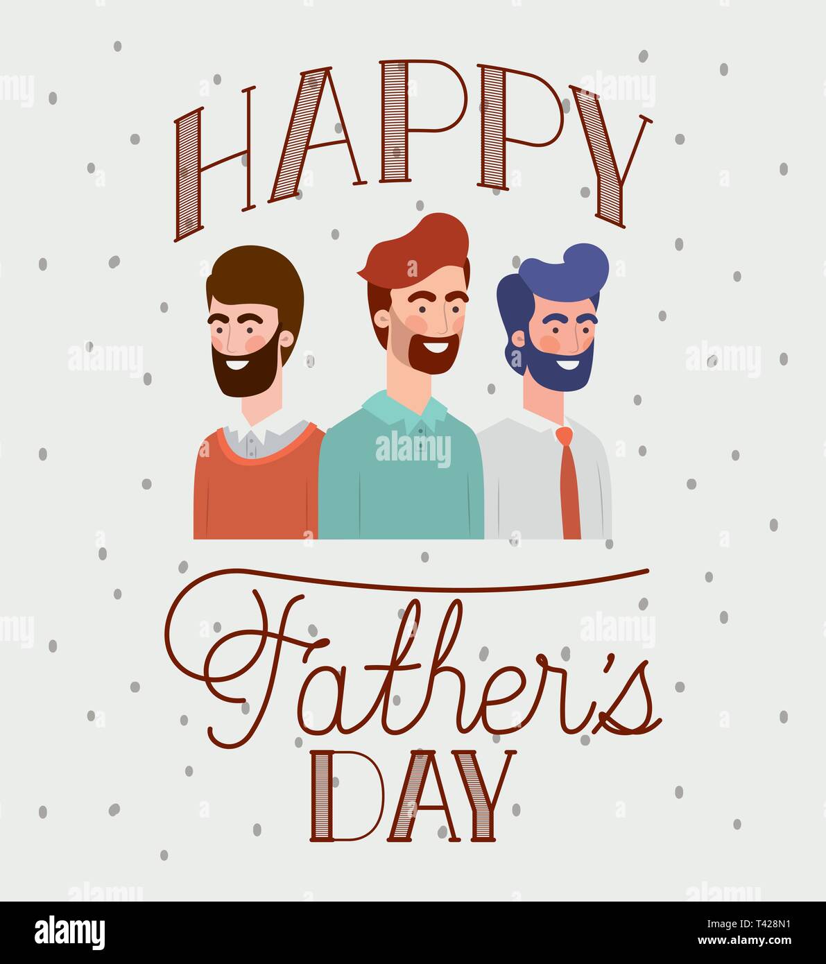 happy fathers day card with dads characters Stock Vector Image & Art ...