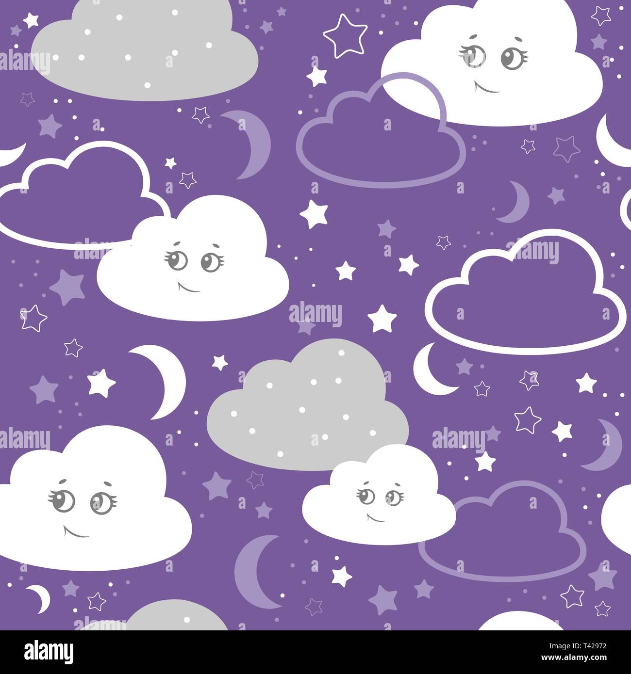 vector illustration baby seamless pattern. Children seamless pattern ...