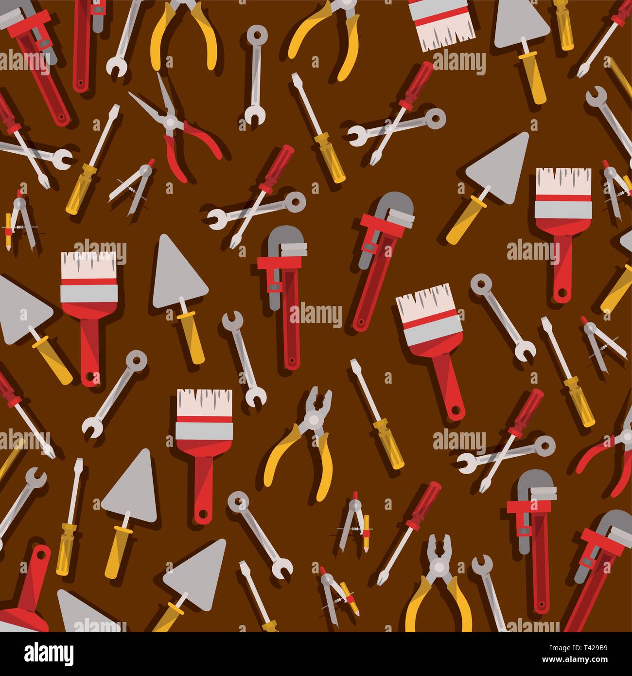 set of tools construction pattern Stock Vector Image & Art - Alamy