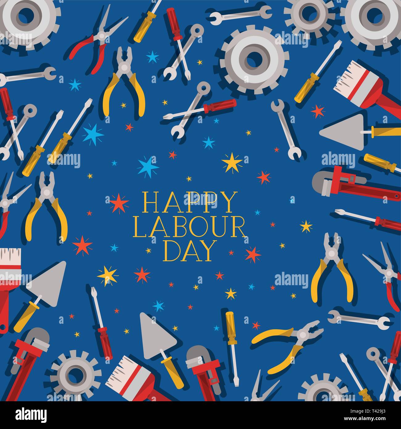 set of tools construction labour day frame Stock Vector Image & Art - Alamy