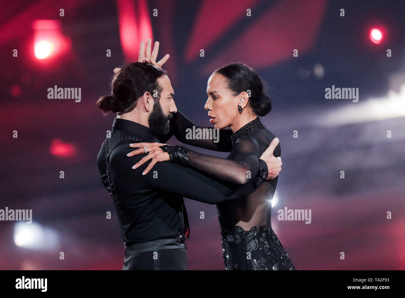 Cologne, Germany. 12th Apr, 2019. Barbara Becker, designer, and Massimo ...