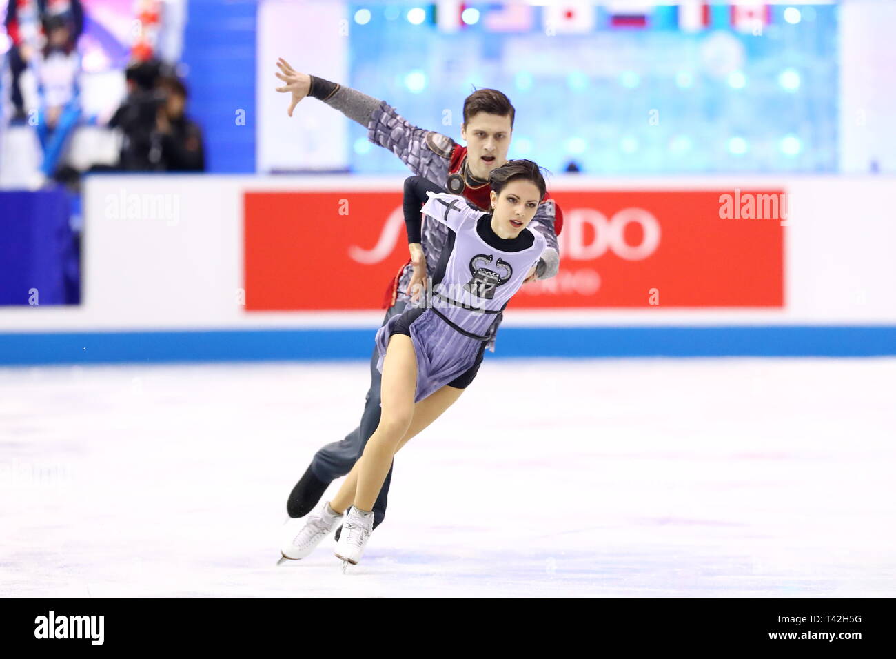 Marinemesse Fukuoka, Fukuoka, Japan. 12th Apr, 2019. Natalia Zabiiako ...