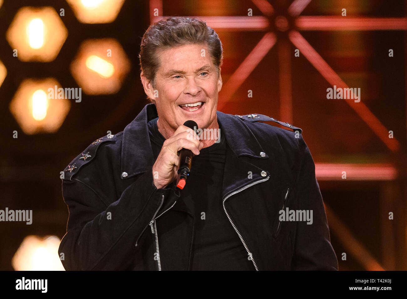 Offenburg, Germany. 12th Apr, 2019. David Hasselhoff, US-American actor ...