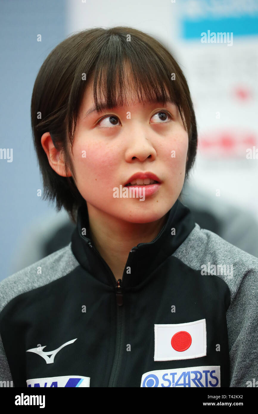 Tokyo, Japan. 13th Apr, 2019. Miu Hirano (JPN) Table Tennis : Press ...