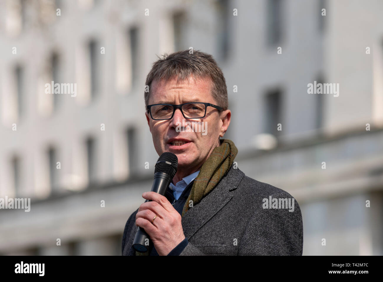 Nicky Campbell speaking at a stop trophy hunting and ivory trade ...