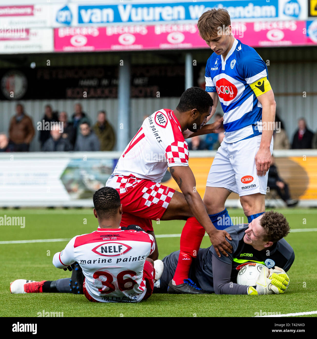 WERKENDAM, Netherlands, 13-04-2019, football, Kozakken Boys stadium De ...