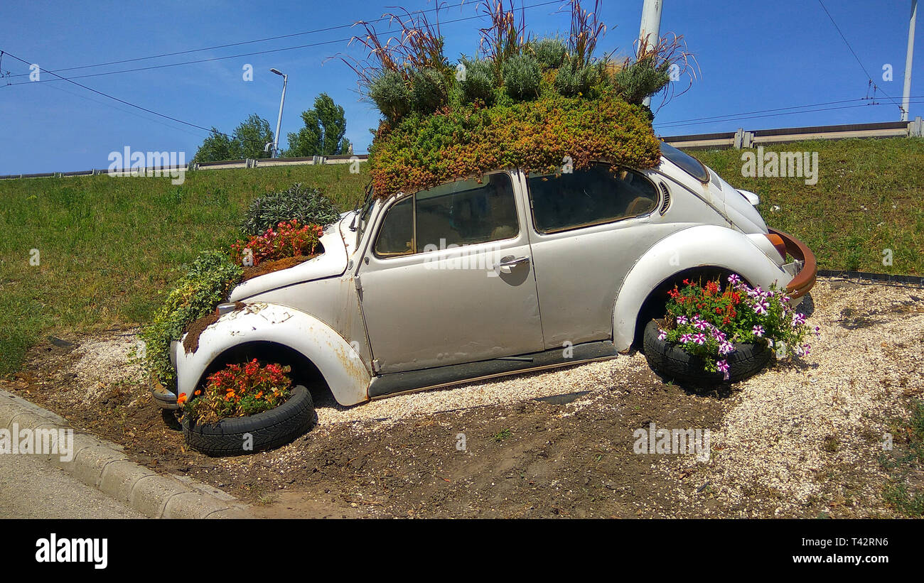 Budapest, Hungary - Aug 8, 2018: Beautiful funny vintage Volkswagen ...