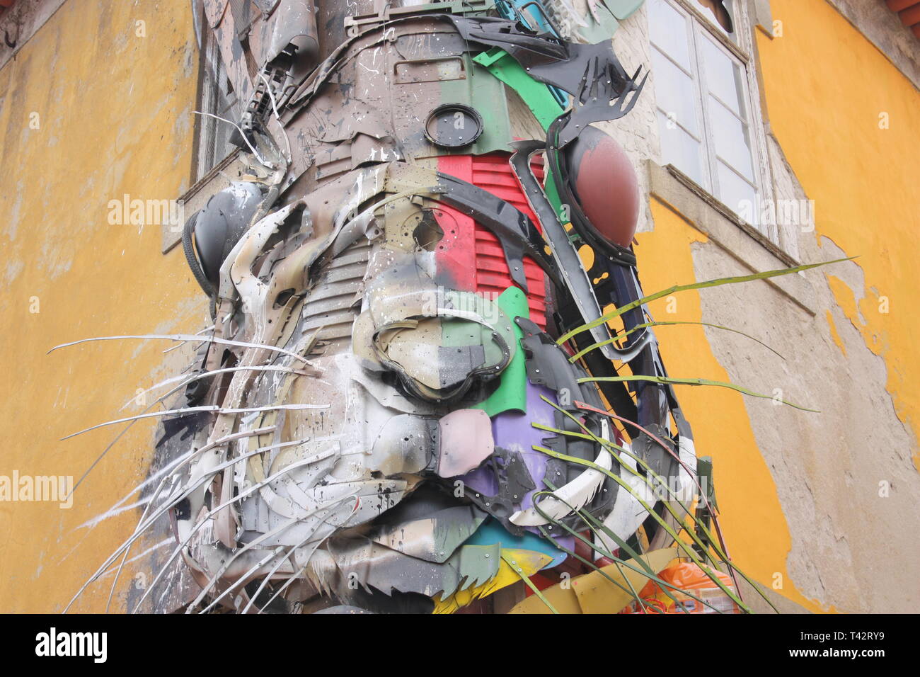 Porto, Portugal - A montage of a rabbit on the side of a building on ...