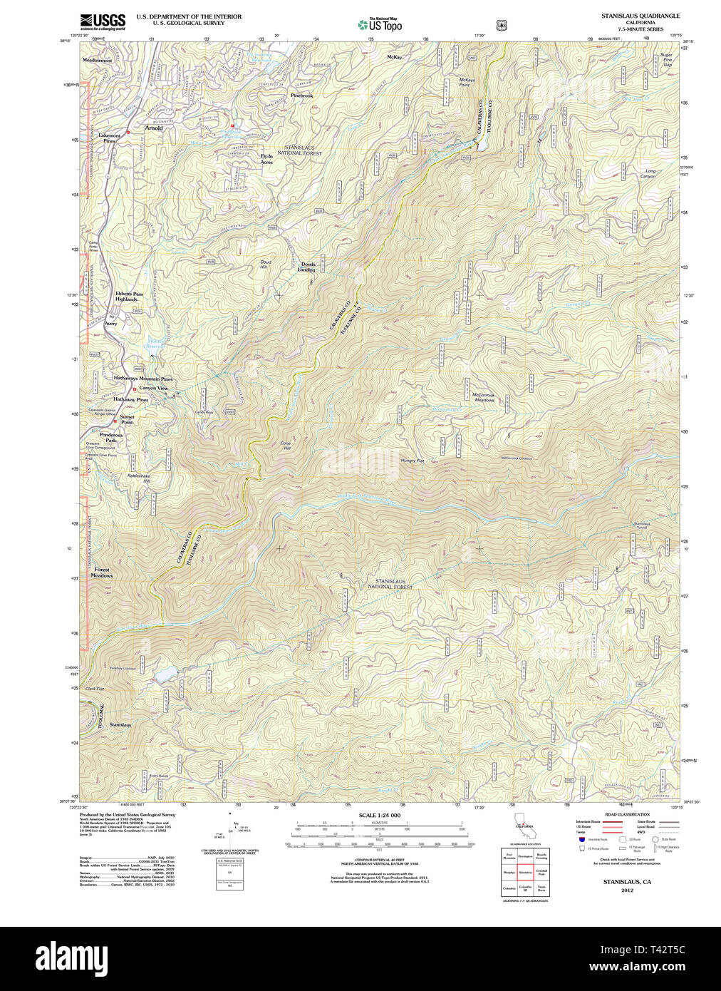 Map of stanislaus hi-res stock photography and images - Alamy