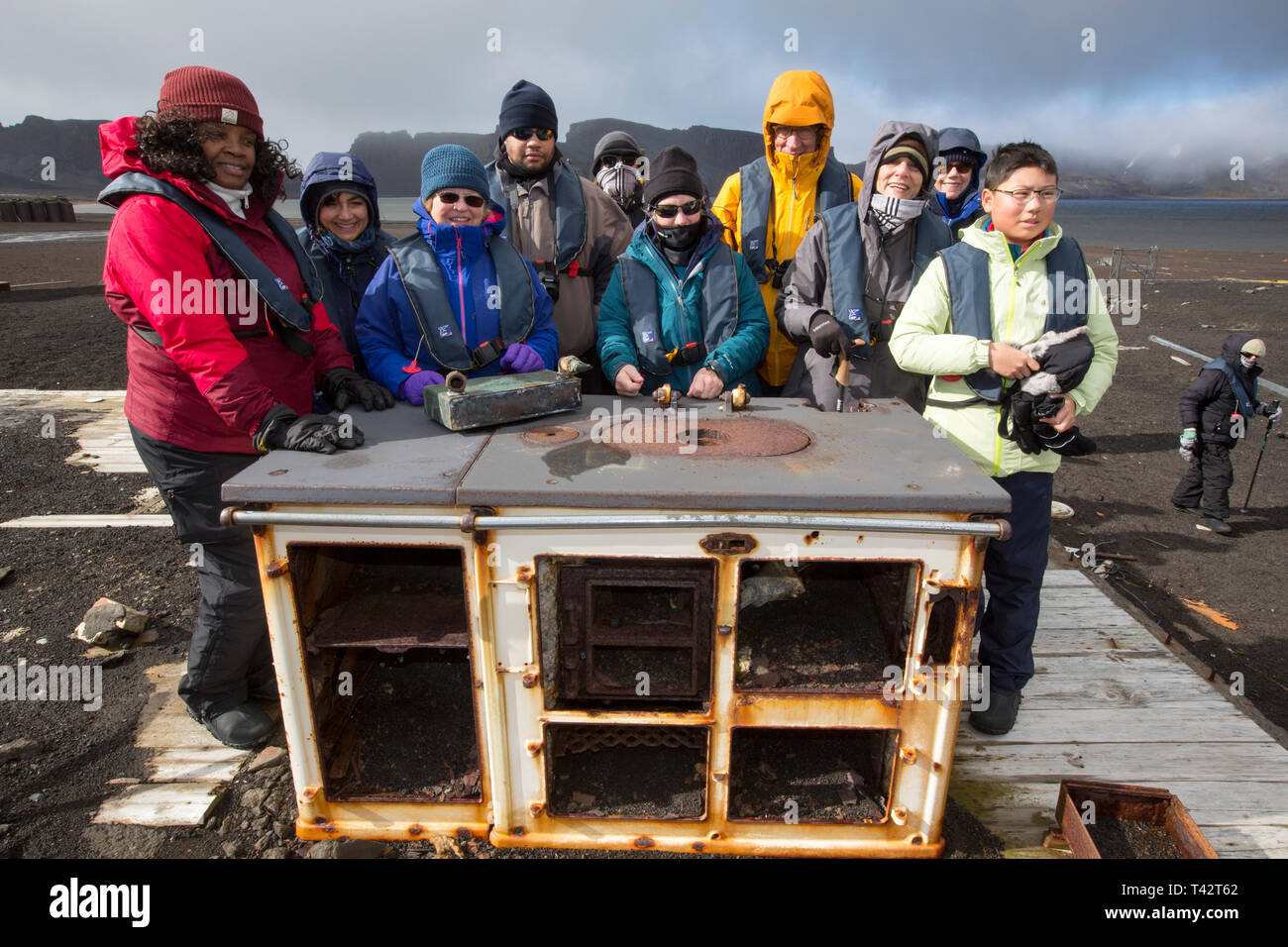 An old cooker at the British Antarctic Survey base on Decption Island ...