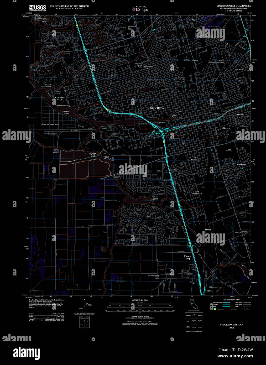 Map of stockton california hi-res stock photography and images - Alamy