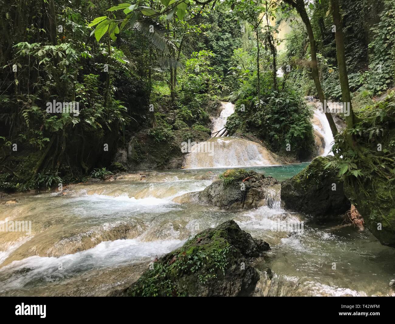 Bihewa Waterfall, a tourist destination in Legari Village at Nabire ...