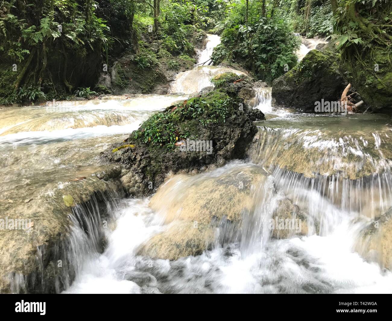 Bihewa Waterfall, a tourist destination in Legari Village at Nabire ...