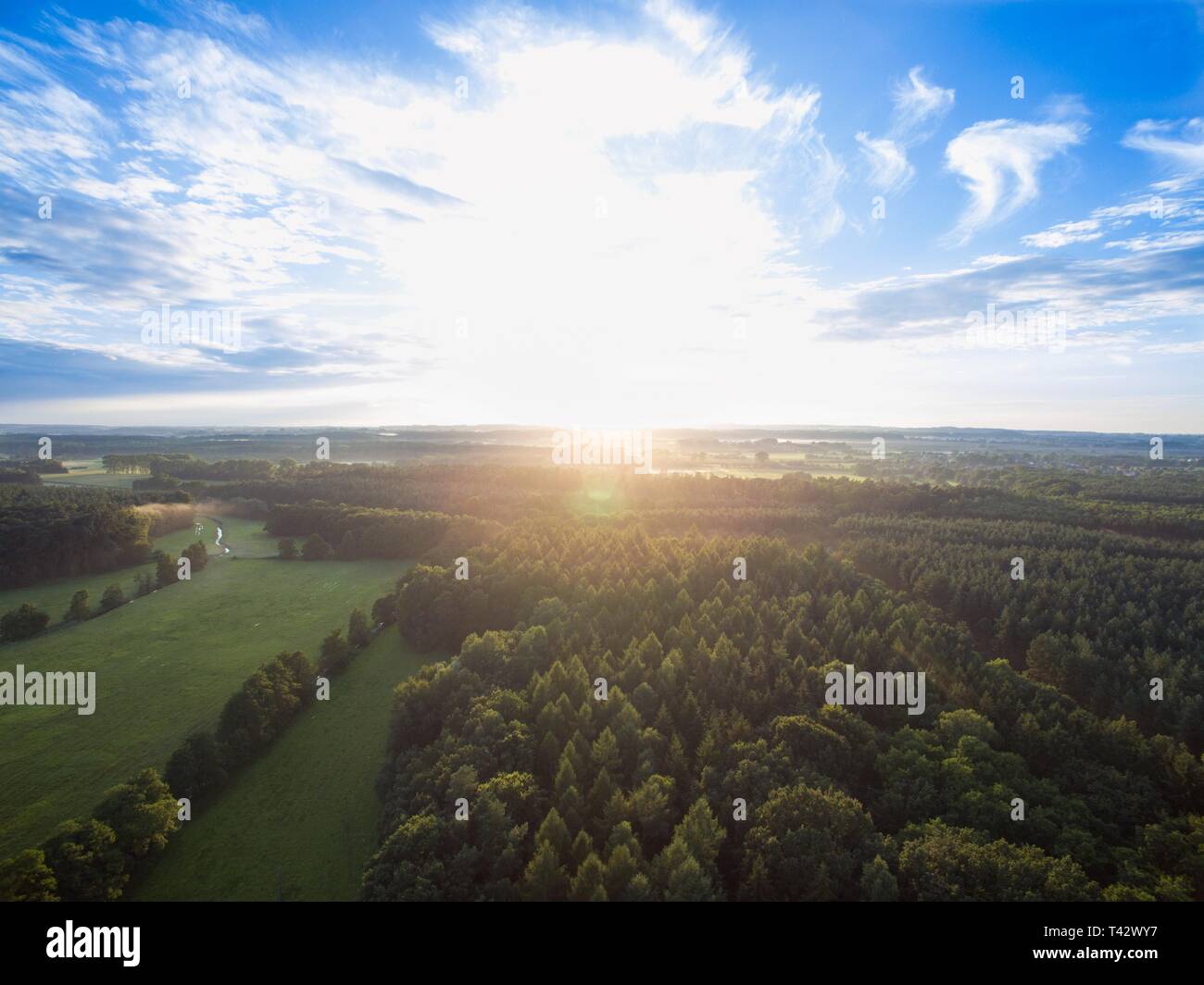 Flying over fields green agriculture hi-res stock photography and ...