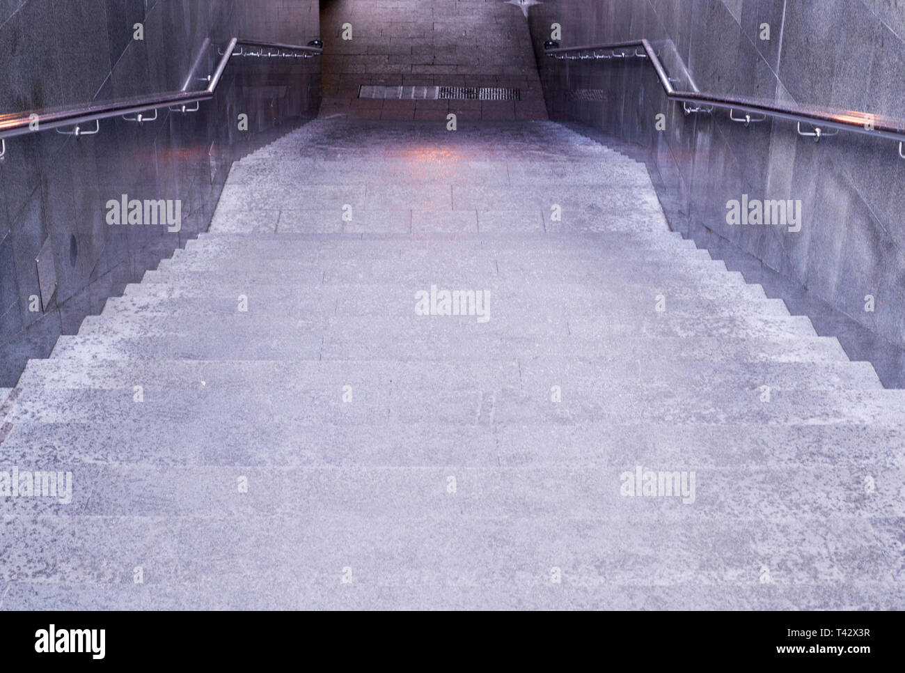 underground crossing staircase at rainy day. urban, weather Stock Photo ...