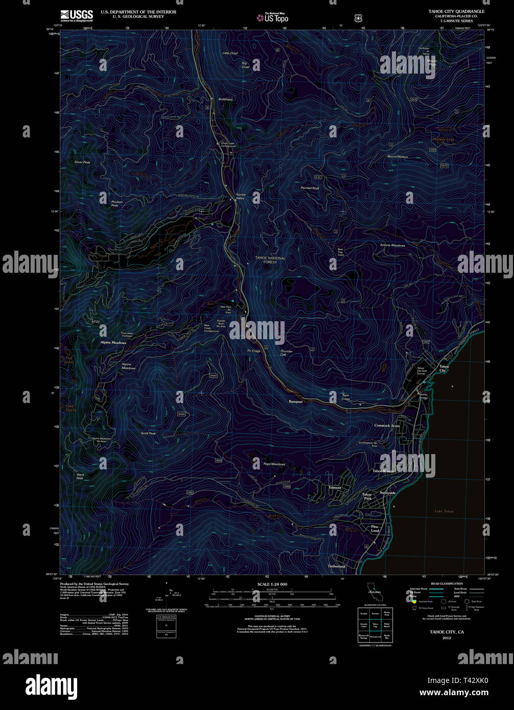 Tahoe map hi-res stock photography and images - Alamy