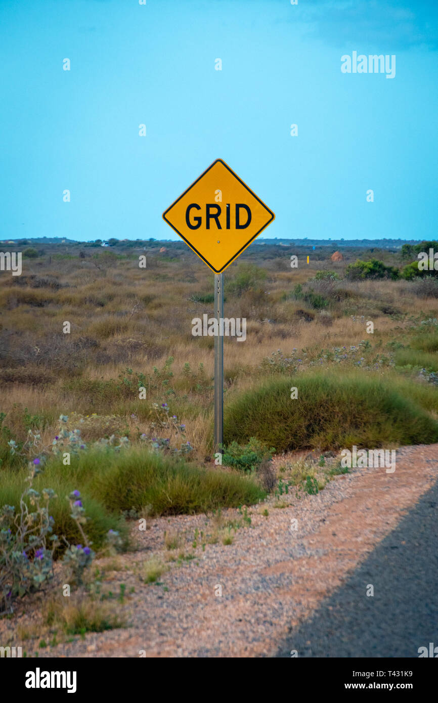Yellow Street Grid street sign in West Australia Stock Photo - Alamy