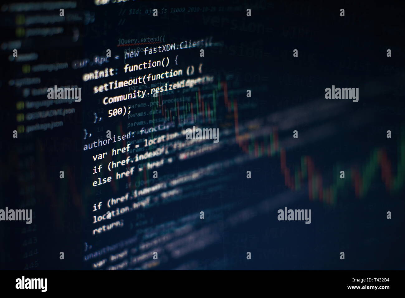 Programming source code HTML for Website development. Server logs analysis Stock Photo - Alamy