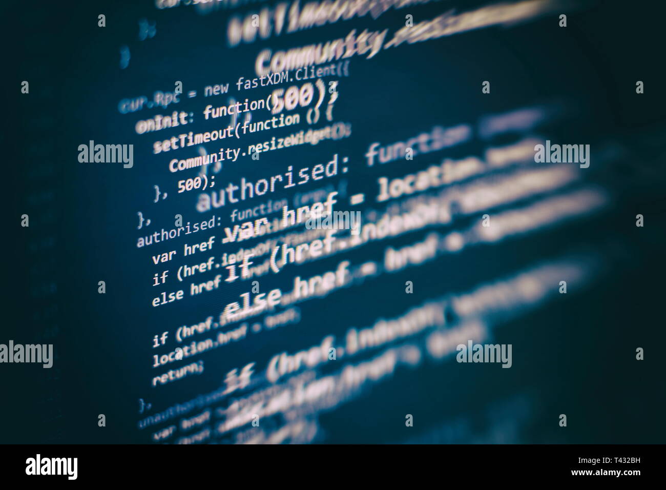 Programming source code HTML for Website development. Server logs ...