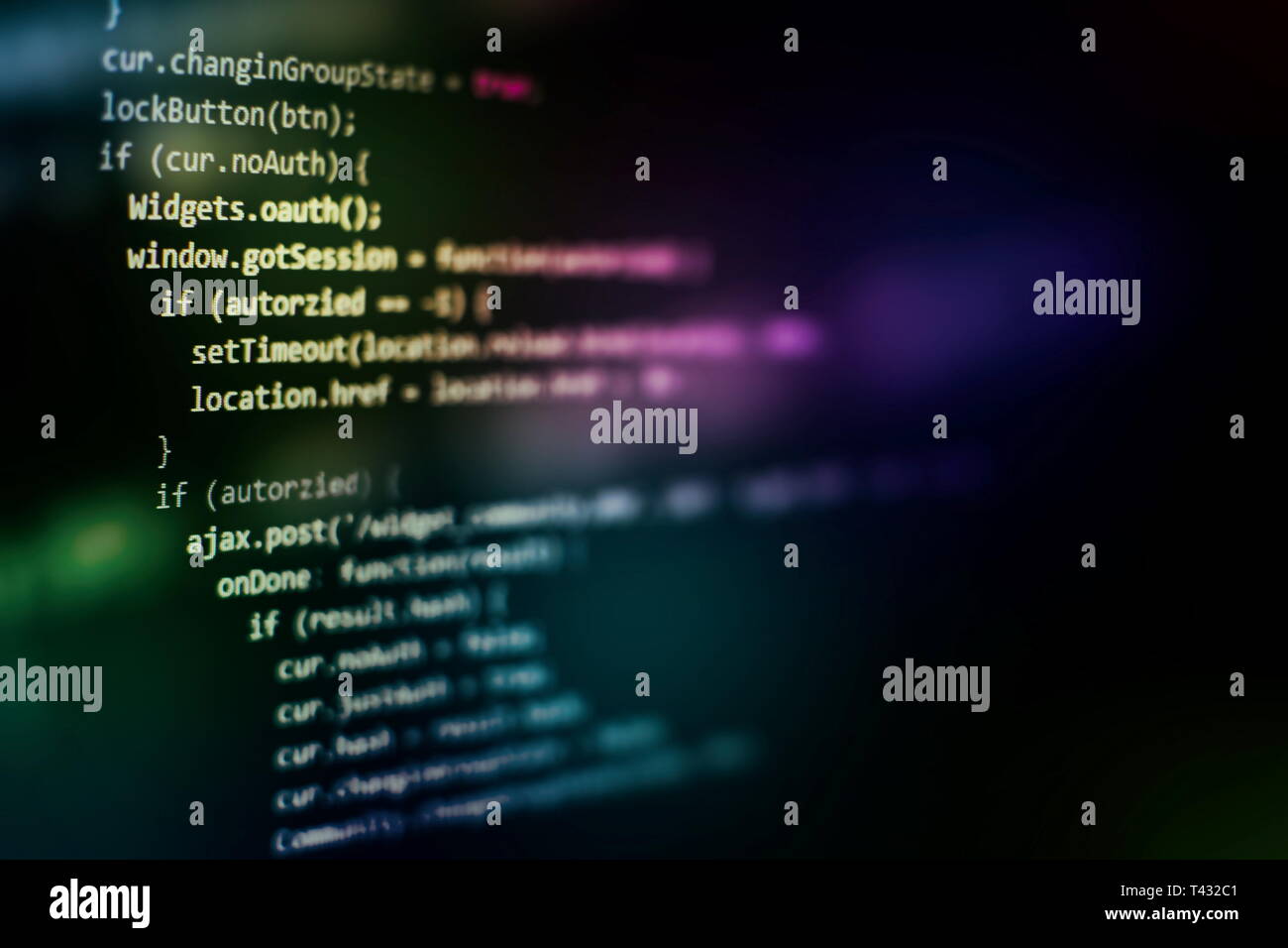 Programming source code HTML for Website development. Server logs analysis Stock Photo - Alamy