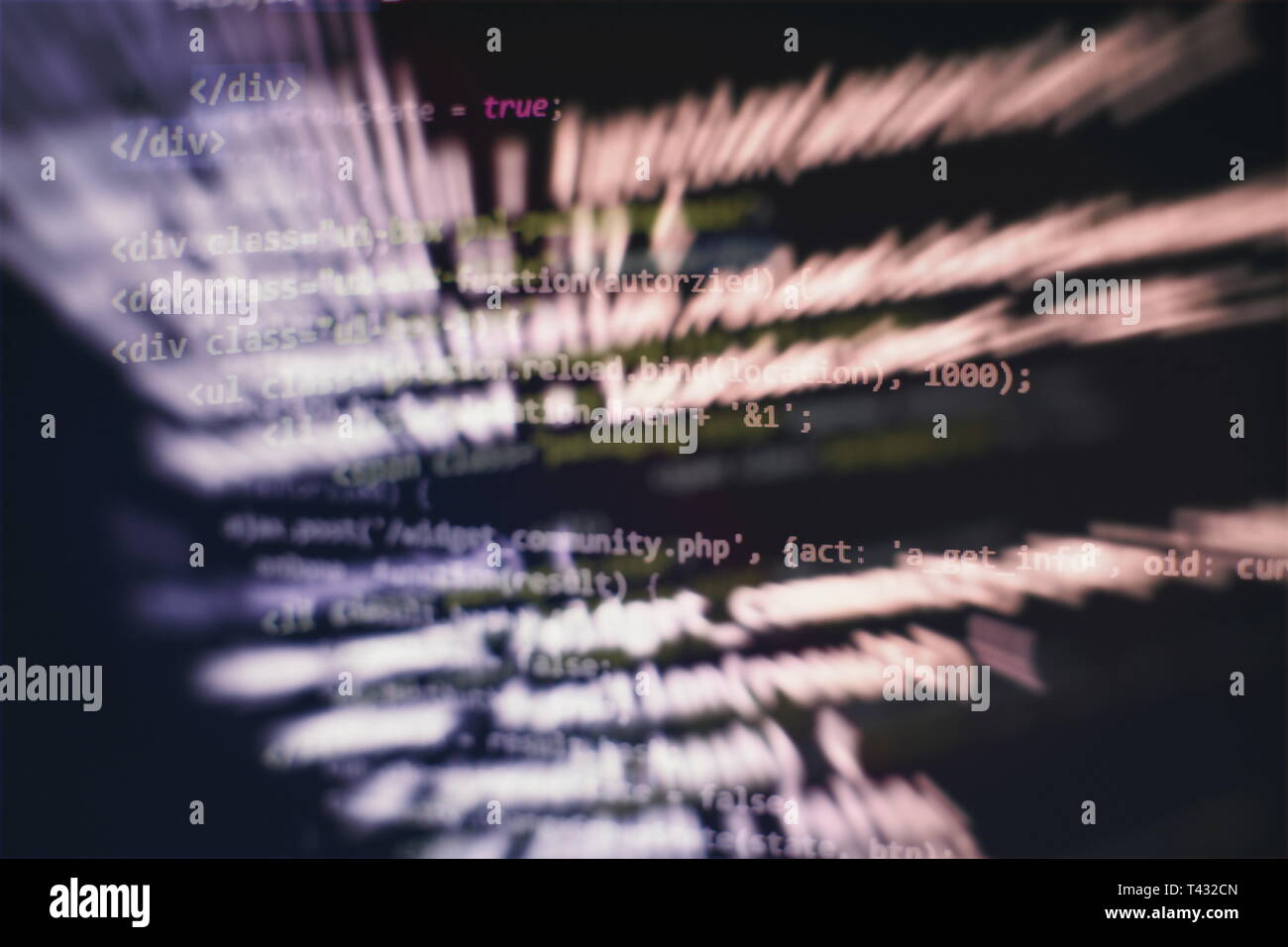 Programming source code HTML for Website development. Server logs analysis Stock Photo - Alamy