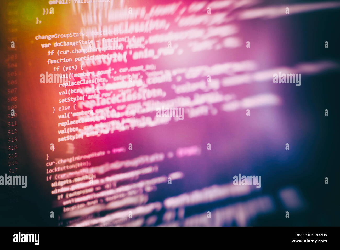 Programming source code HTML for Website development. Server logs ...