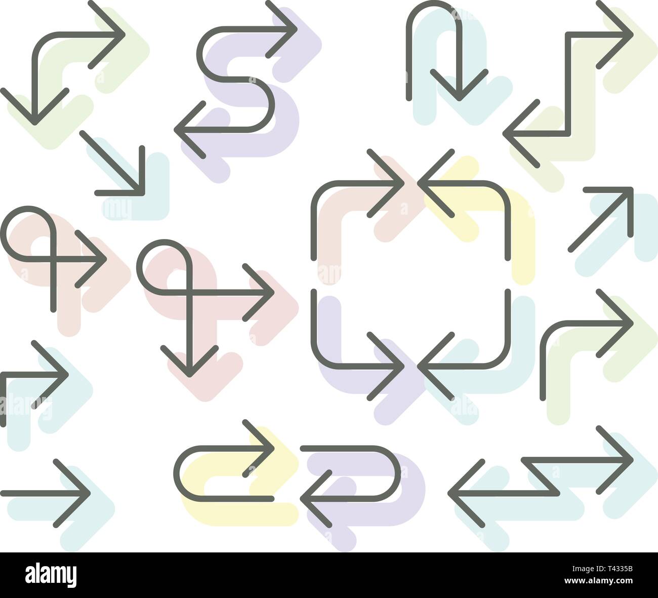 Curved arrows line Stock Vector Images - Alamy