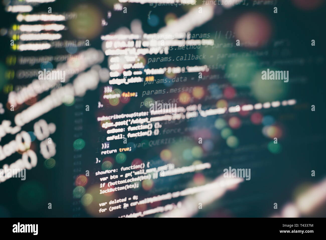 Website HTML Code on the Laptop Display Closeup Photo. Desktop PC ...